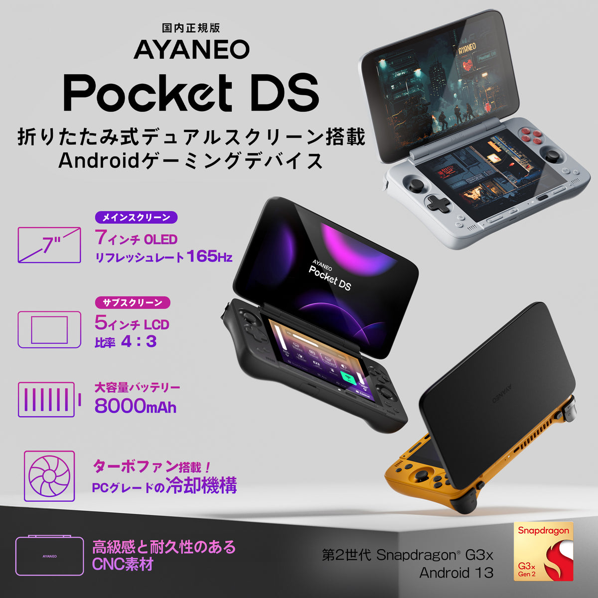 AYANEO Pocket DS（デュアルスクリーン）Androidゲーム機 – UMPC専門店 ハイビーム AKIBA オンラインストア-Androidゲーム機｜ポータブルゲーミングPC ...