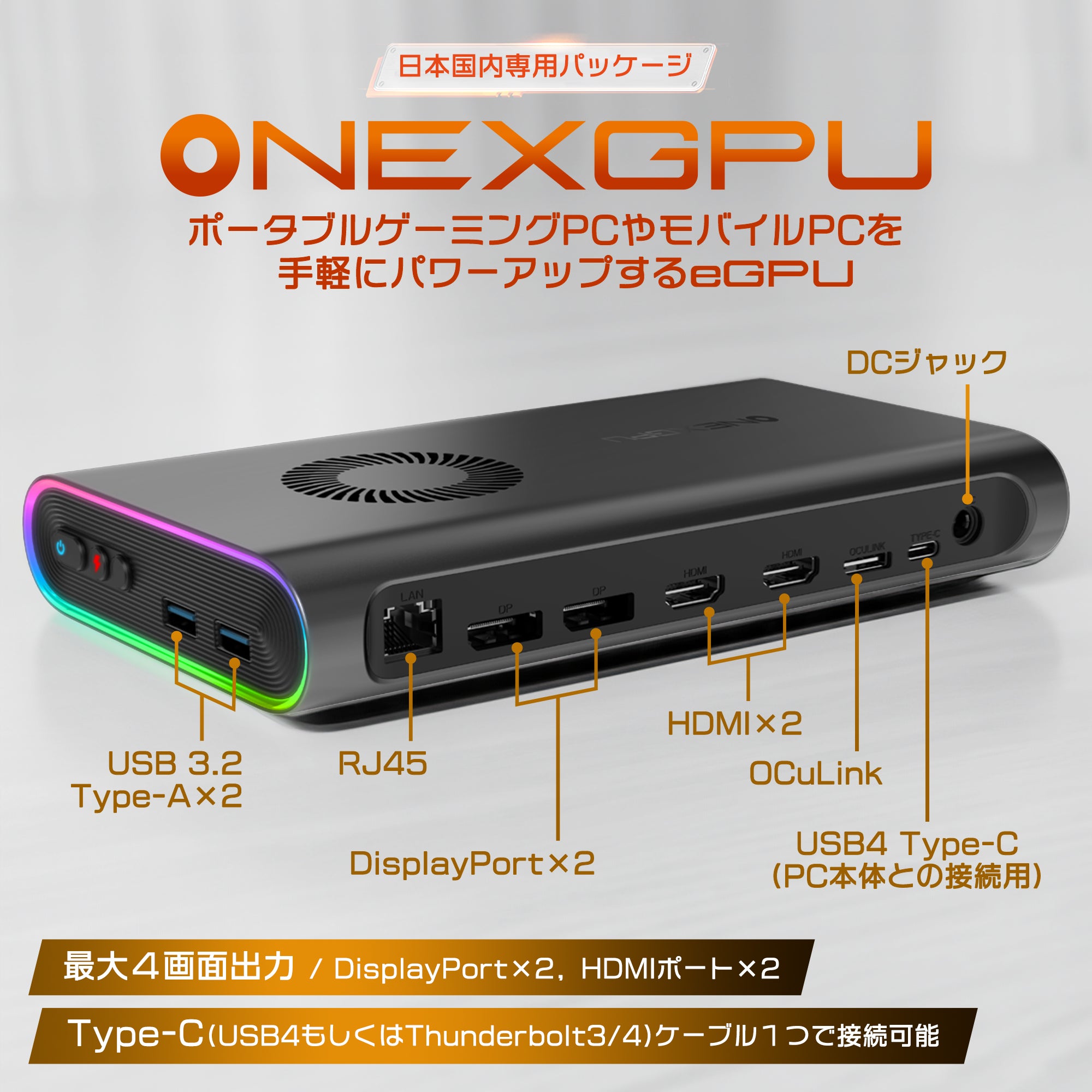 ONEXGPU eGPUボックス Radeon RX7600 – UMPC専門店 ハイビーム AKIBA オンラインストア-Android ...
