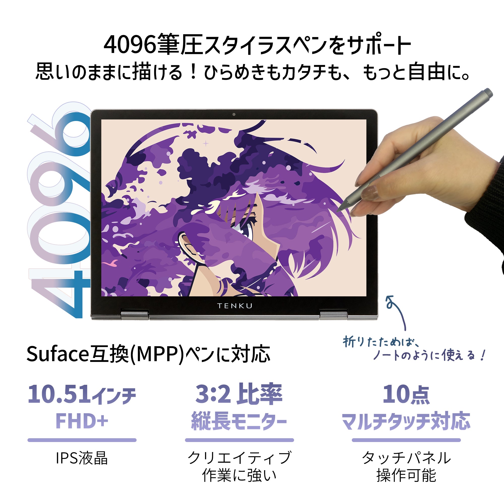 【1月中旬頃発送予定】TENKU Note Pro 2 in 1 モバイルPC インテル Core i3-1315U 32GB/512GB – UMPC専門店 ハイビーム AKIBA ...