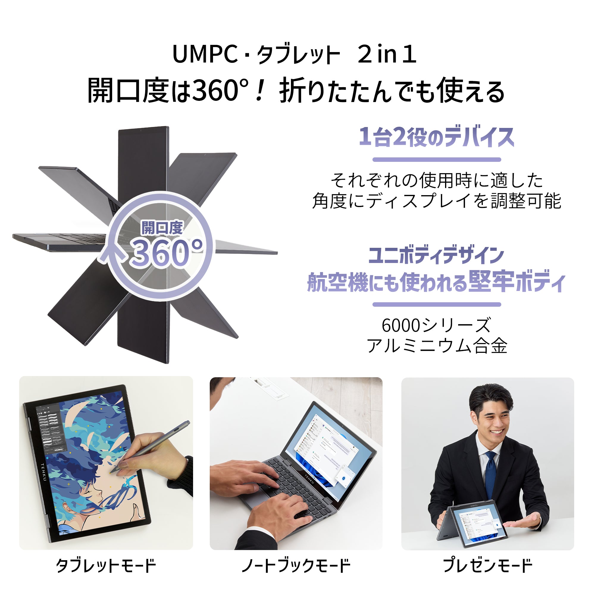 【1月中旬頃発送予定】TENKU Note Pro 2 in 1 モバイルPC インテル Core i3-1315U 32GB/512GB – UMPC専門店 ハイビーム AKIBA ...